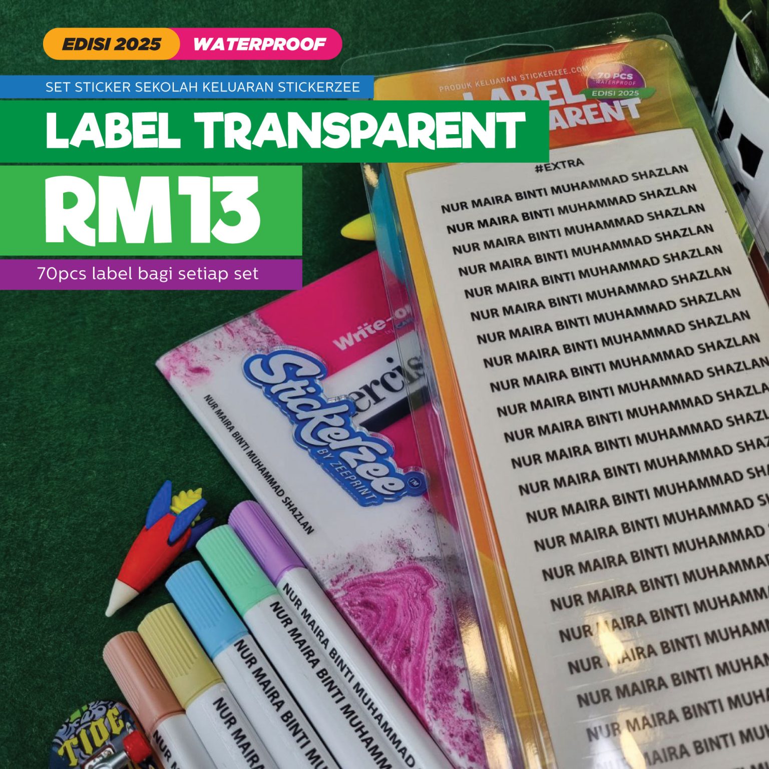 Label Nama Transparent – Stickerzee